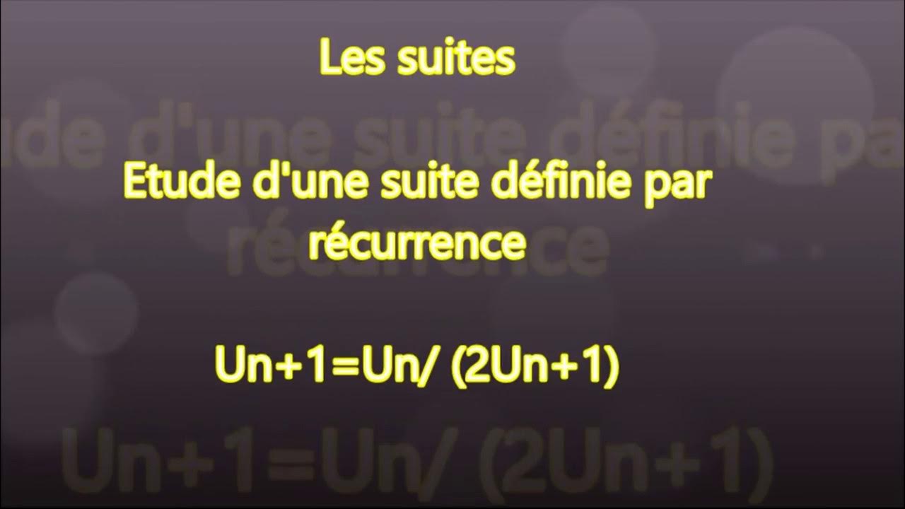 Première Spécialité maths-- Les suites récurrentes - Exercice type ...