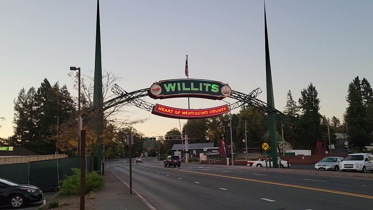 Willits CA welcome sign - YouTube