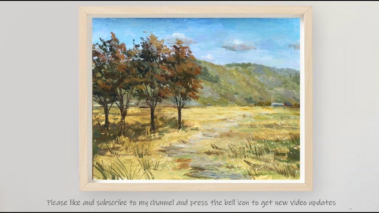 Landscape Painting | Easy Acrylic Painting | Country Scene - YouTube
