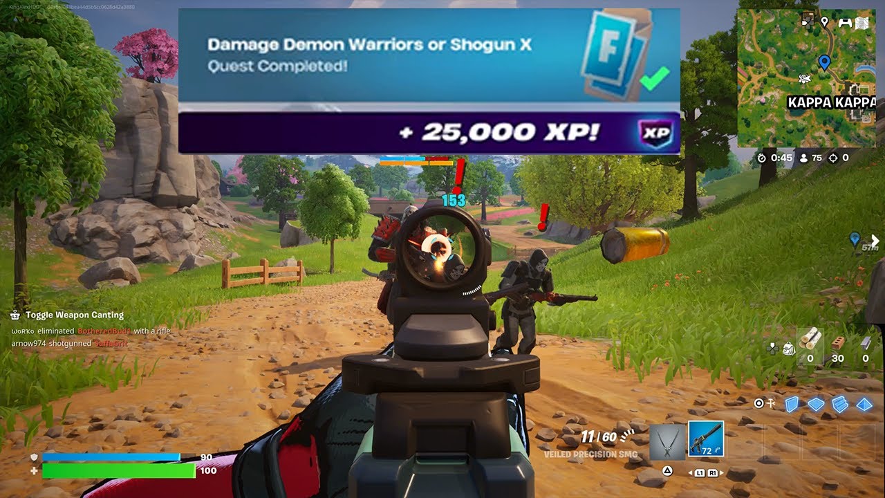 How to EASILY Damage Demon Warriors or Shogun X in Fortnite locations ...