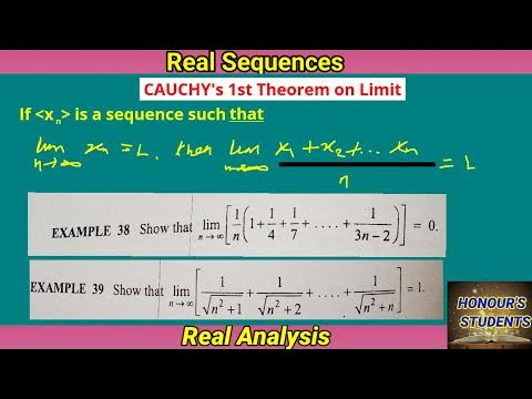 cauchy's 1st theorem | Real sequence | Real analysis | Honours student | - YouTube