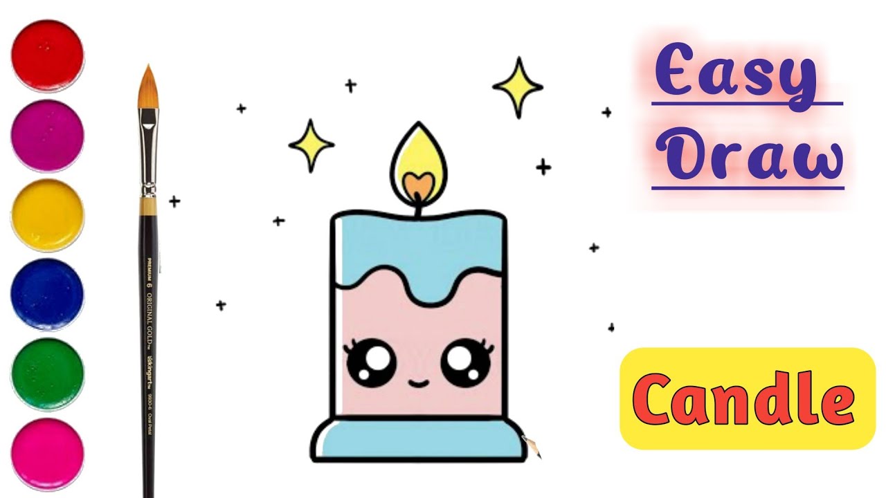HOW TO DRAW CANDLE|BURNING CANDLE🕯|STEP BY STEP|SIMPLE DRAWING - YouTube
