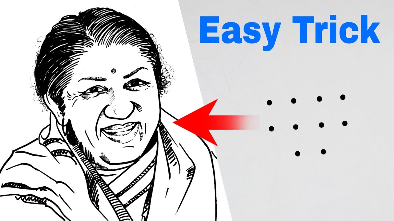 How to Draw Lata Mangeshkar | Easy Lata Mangeshkar Drawing | Lata ...