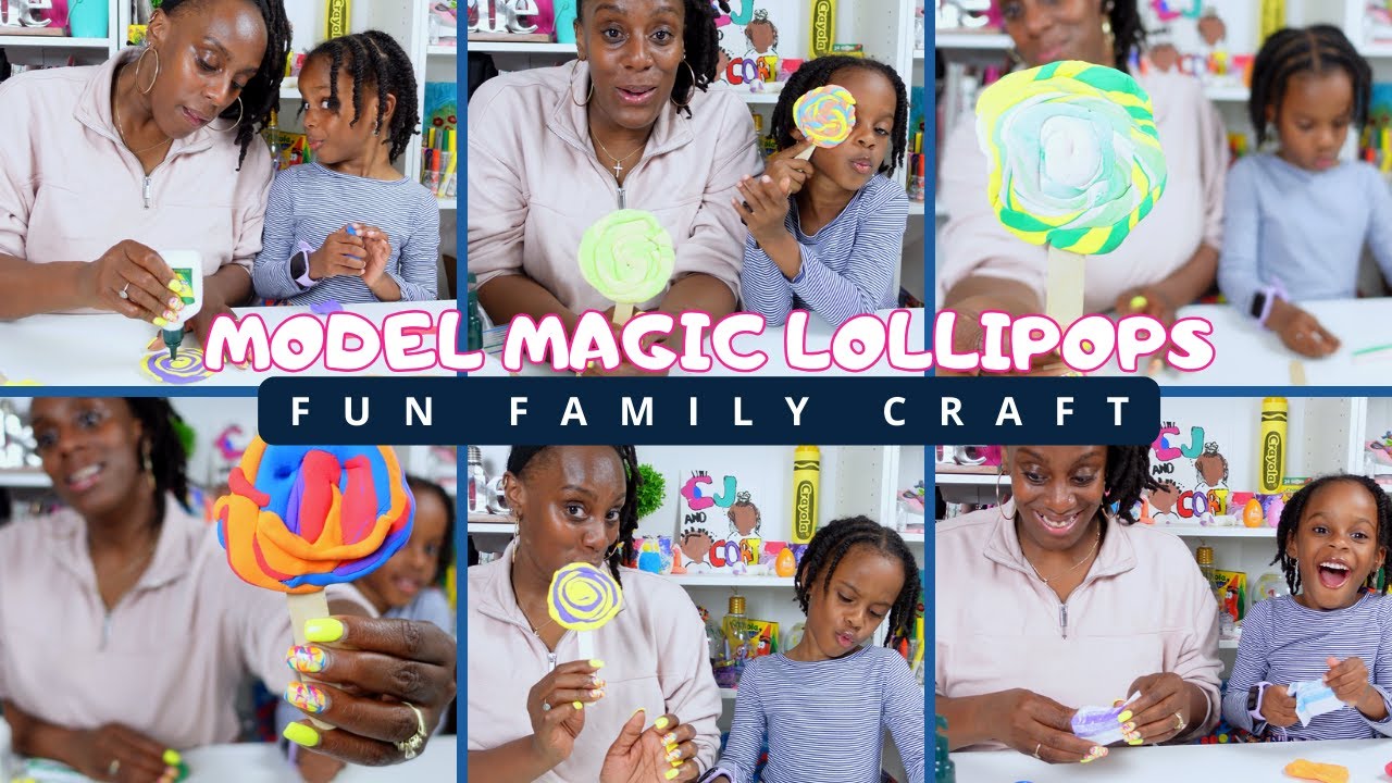 Summer Fun Crafts! Model Magic Lollipops! Air dry clay craft - YouTube