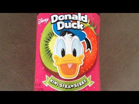 Taste Testing - Disney Donald Duck Kiwi Strawberry Drink - YouTube