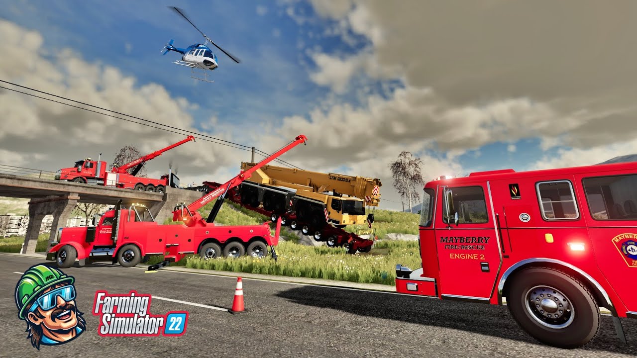 Heavy Rescue - Massive Crane Hauling Disaster! (FS22) - YouTube