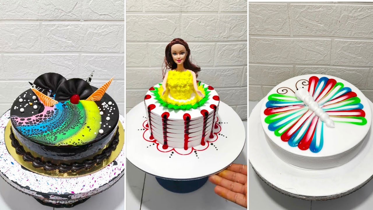Birthday Cake Decoration || Unique Cake Design| Beautiful Colour Full ...