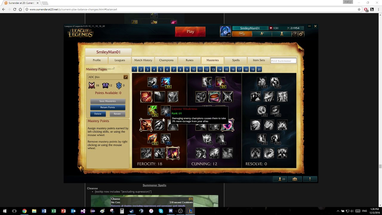 League of Legends: 26 - ADC and Support Mastery Trees for Season 7 ...