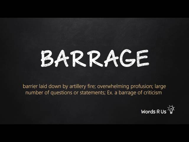 Barrage Meaning Barrage System An Overview | ScienceDirect Topics