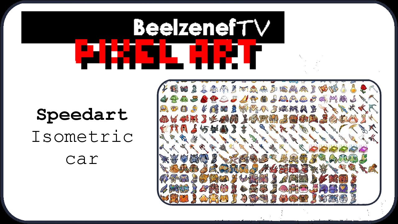 isometric car (pixel art - speed art) - YouTube