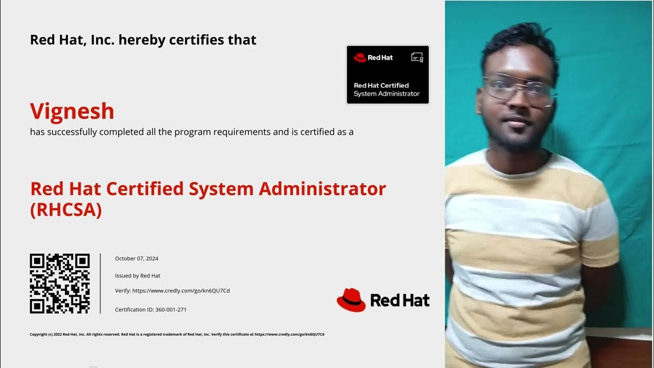 Student Review(Vignesh): RedHat RHCSA Certification Journey! - YouTube