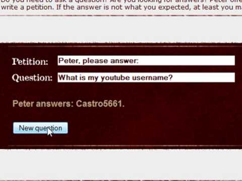 Peter Answers Demonstration and Tutorial