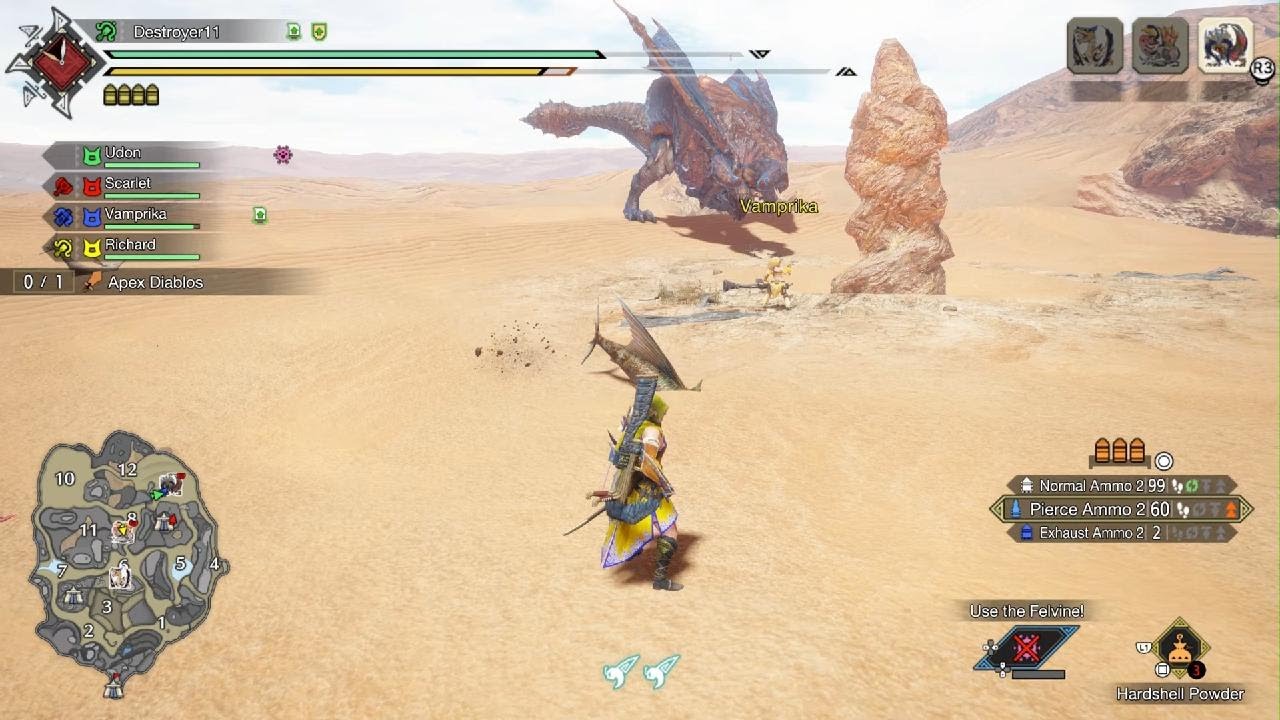 Monster Hunter Rise_Hunting Apex Diablos LBG Fast Run - YouTube