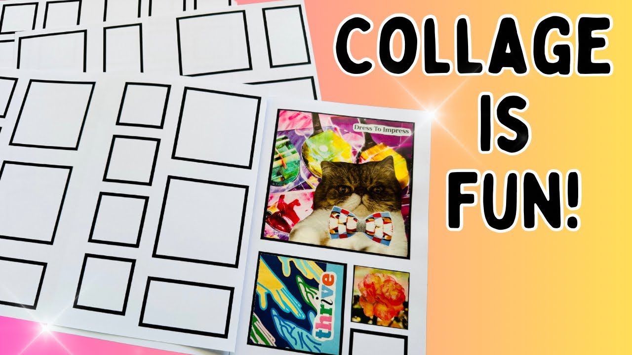 Fun Grid Collage Exercise & Mini Glue Book! #collage - YouTube