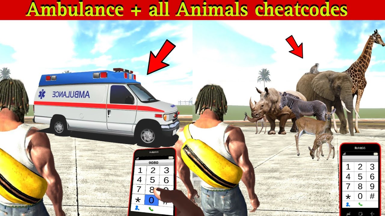 All new cars+All new Animals cheatcodes | Road roller+Ambulance+oil truck+cyber truck cheatcode ...