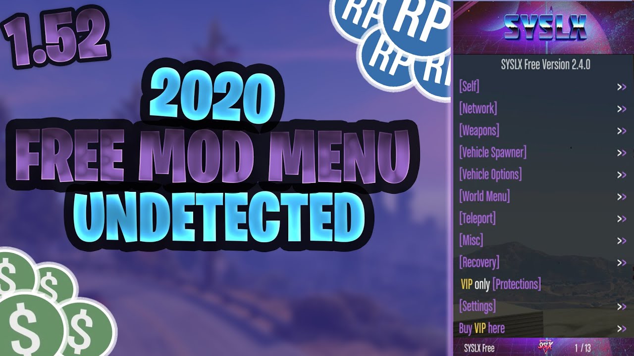 💲| SYSLX v2.4.0 | FULL RECOVERY | GTA V Online 1.52 | FREE MOD MENU ...
