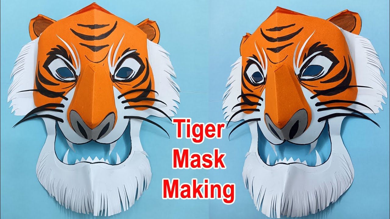 how to make a tiger mask | tiger mask making | animal mask making ...
