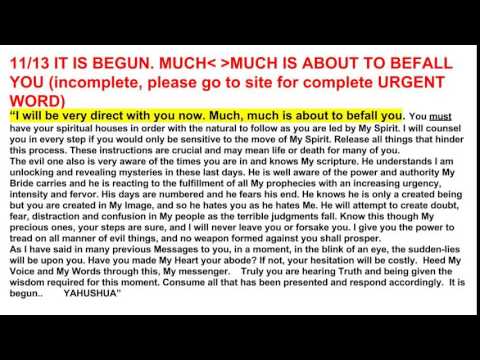IT IS BEGUN: MUCH, MUCH IS ABOUT TO BEFALL YOU - YouTube