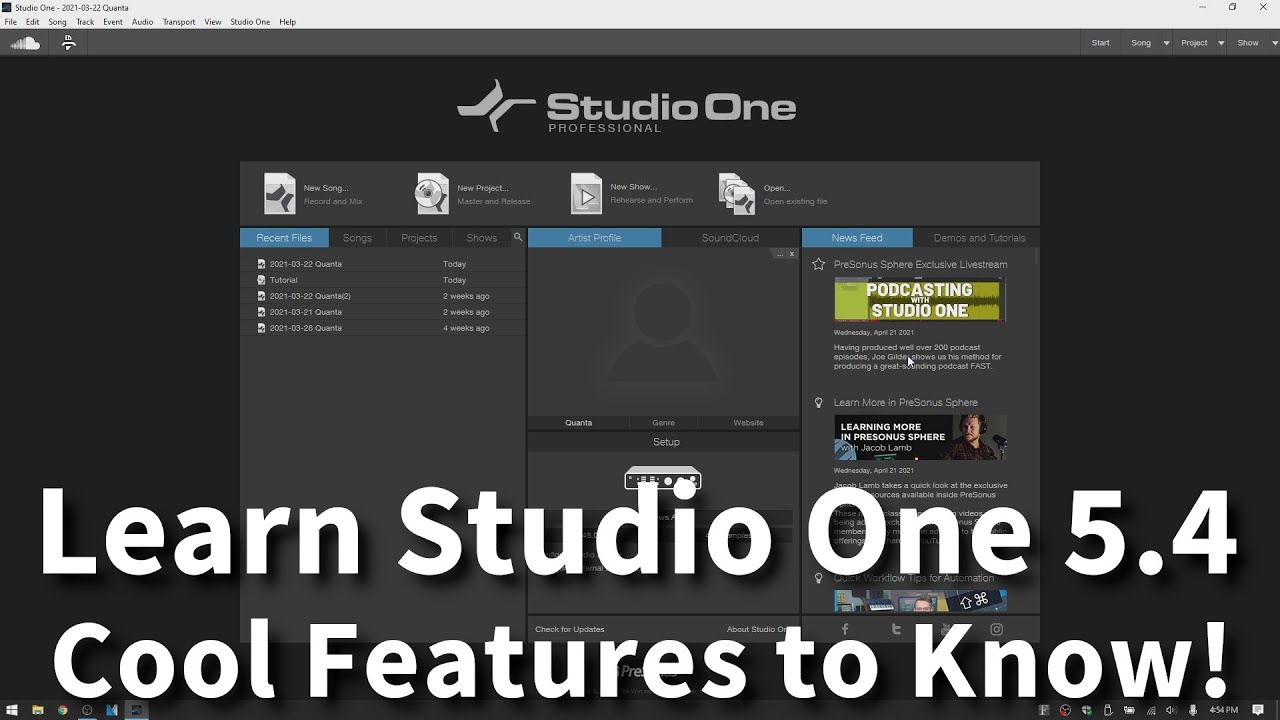 Learn Studio One 5.4 | A Few Cool Features to Know! - YouTube