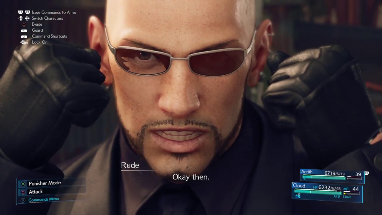 FINAL FANTASY VII REMAKE HARD mode Rude Boss fight - YouTube