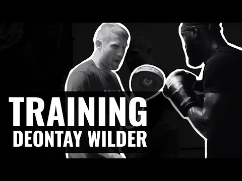 Deontay Wilder training with Tony Jeffries in Box \