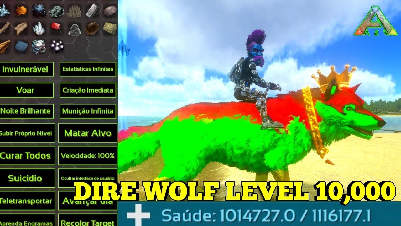 Ark mobile ||TAMING DIRE WOLF LEVEL 10,000 (lobo level 10.000) - YouTube