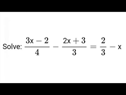 Solving Algebraic Equation by Clearing Fractions - YouTube