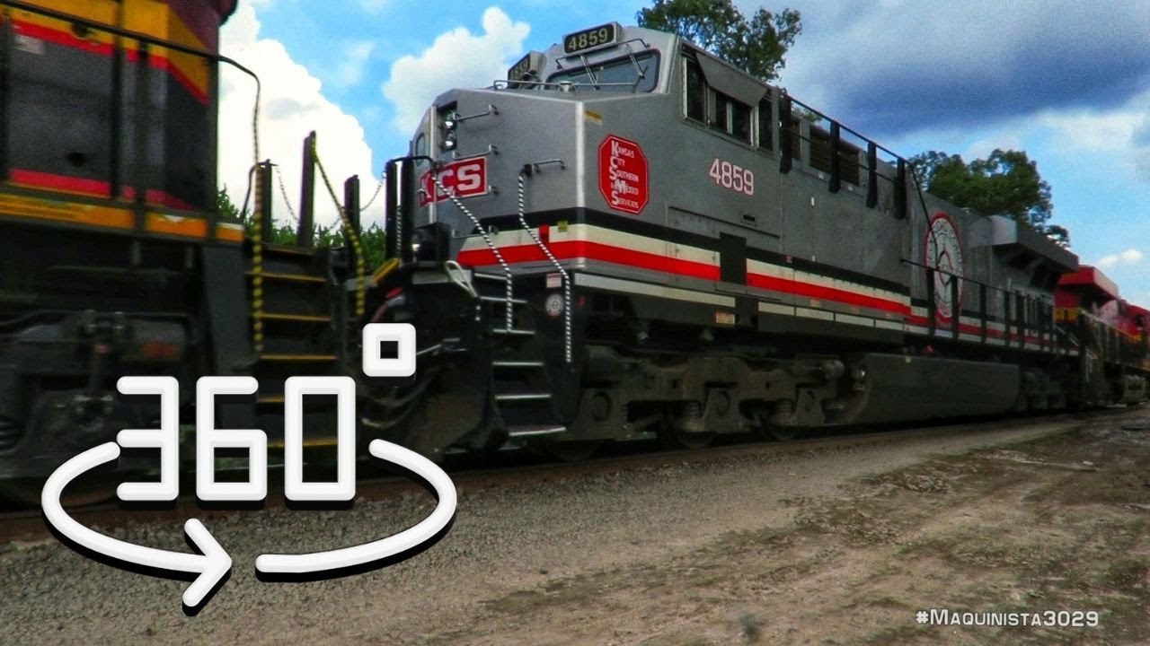 💖 El PRIMER VIDEO 360° de un TREN de KCS de MEXICO con la LOCOMOTORA ...