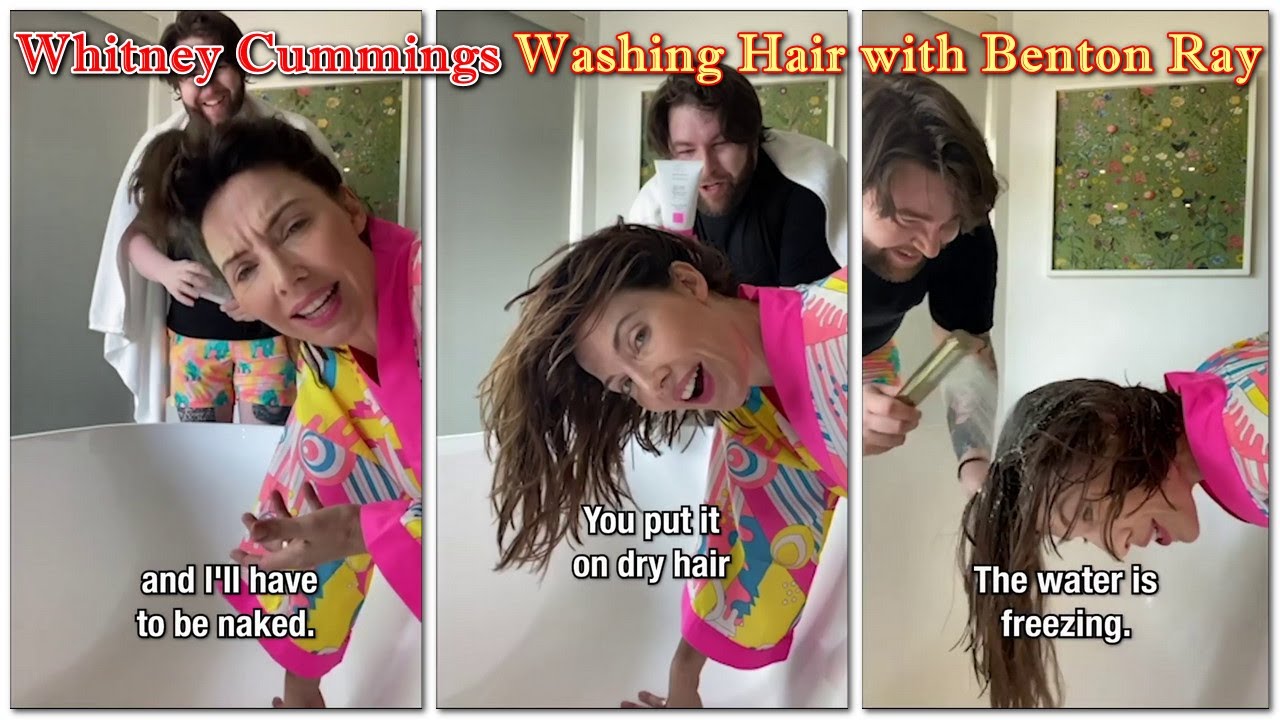 American Comedian and Actress Whitney Cummings Washing Her Hair with ...