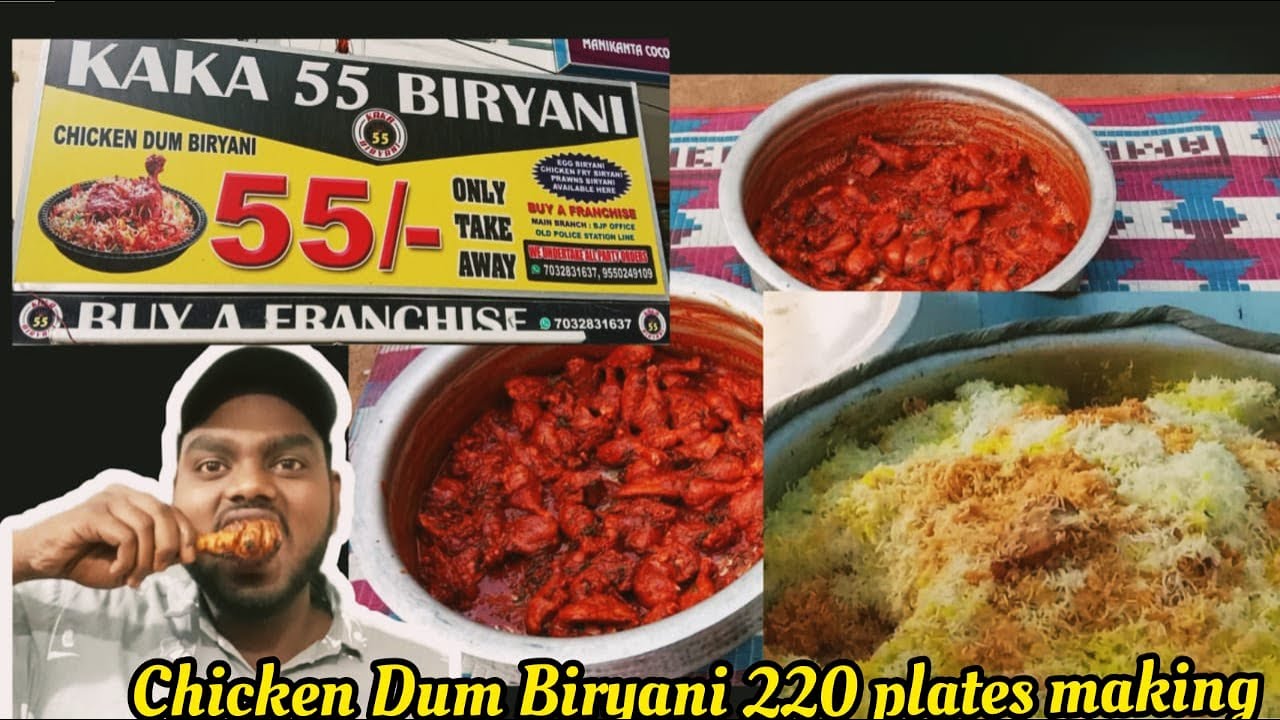 Cheapest Chicken Dum Biryani | Rs.55/- KAKA BIRYANI in Hyderabad | 220 ...