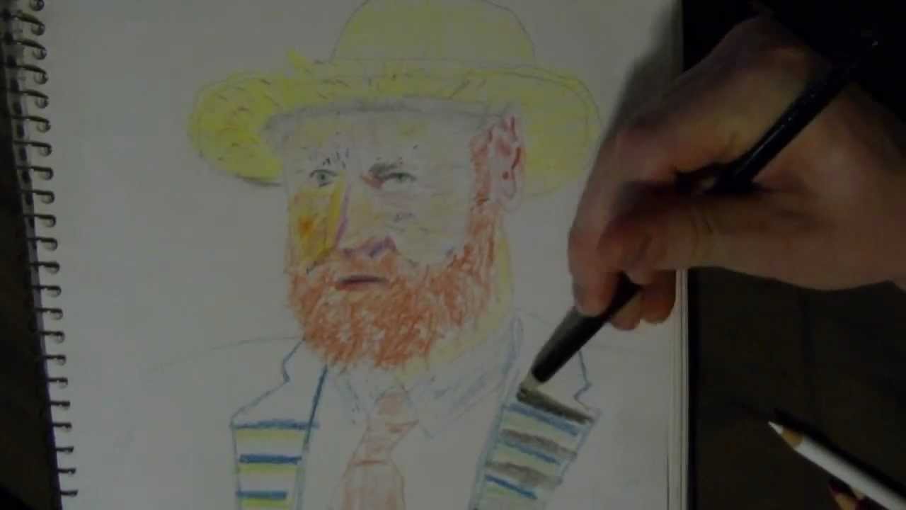 Vincent Van Gogh Portrait (Skip to 3:27 for completed drawing) - YouTube