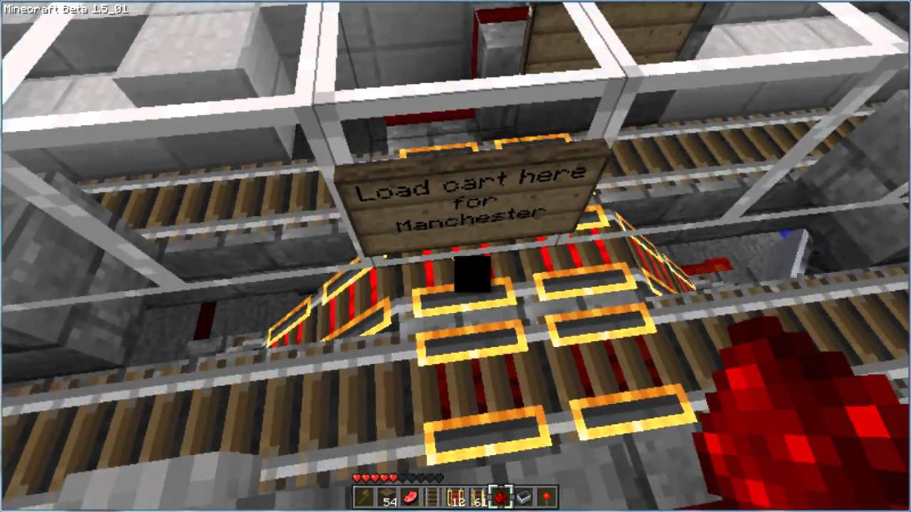 Minecraft 1.5 - RailRoad Booster Station and Junction Switches - YouTube