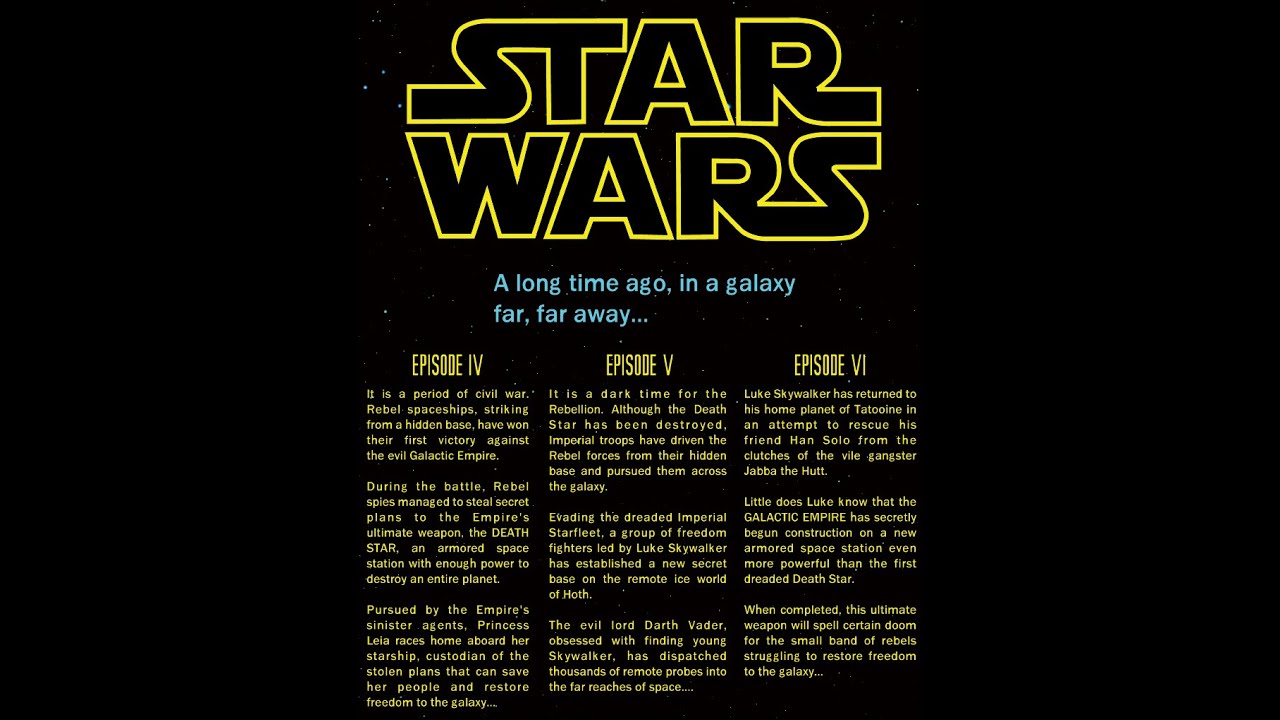 All 9 Opening Crawls of Star Wars In 4k Ultra HD (2160p) - YouTube