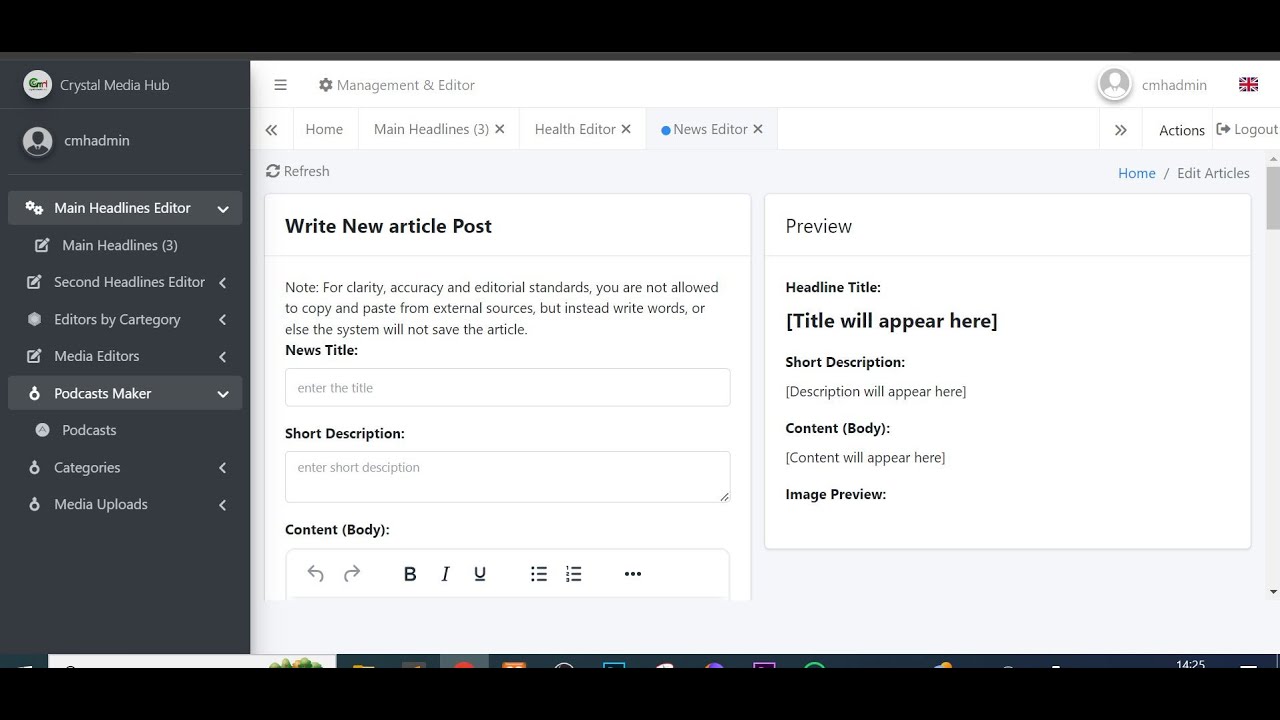 NEWS WEBSITE WITH ADMIN EDITING SECTION - Responsive - Part 2 ...