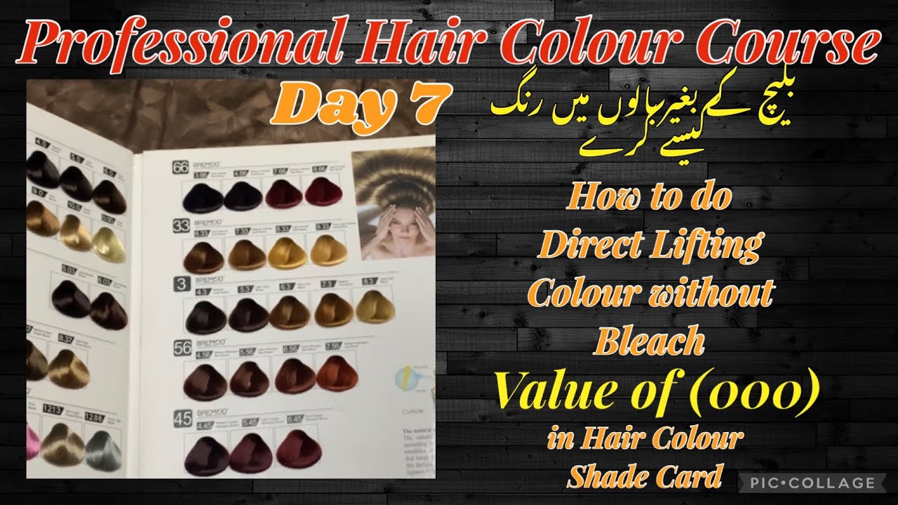 How to do Direct lift colour / value of 000 shade in Hair Colour Shade ...