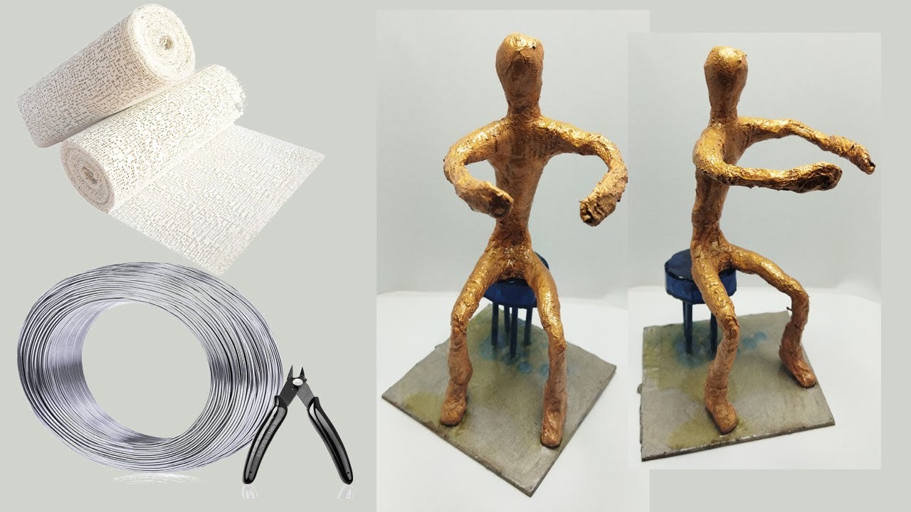 DIY sculpture using plaster cloth and wires - YouTube