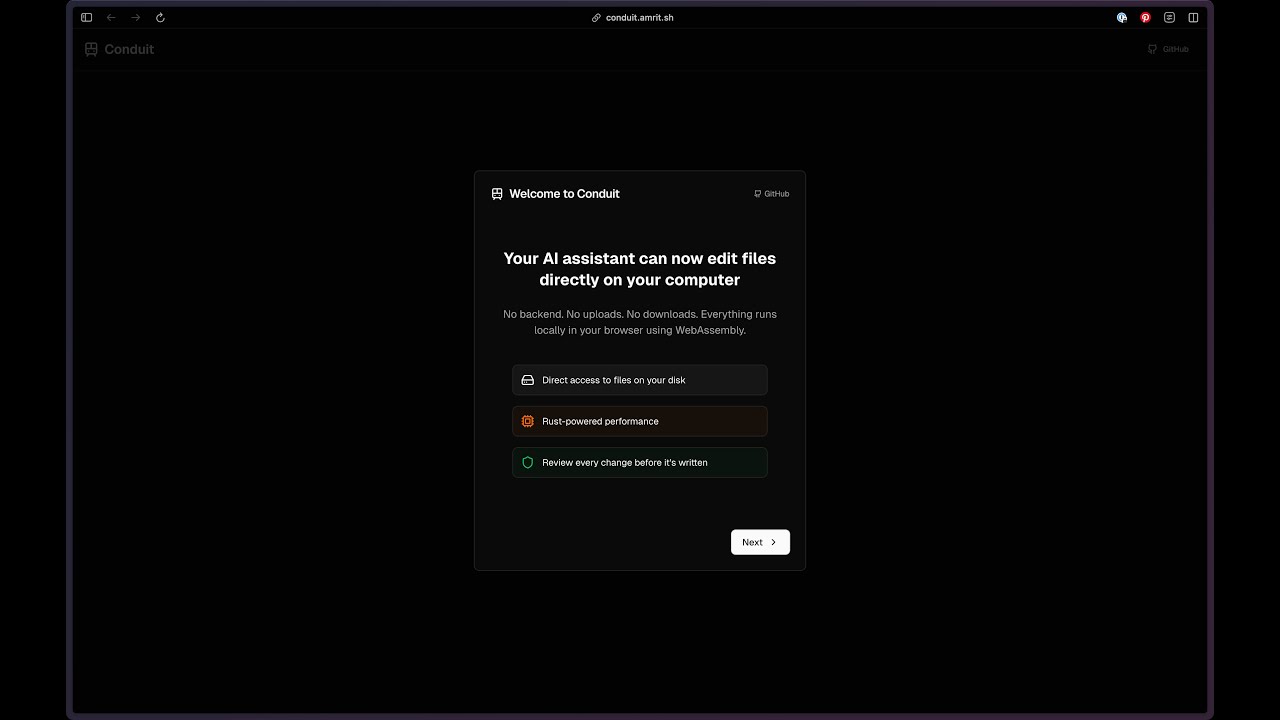 Conduit - Native AI File Editing in the Browser - YouTube