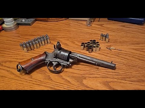 9mm pinfire revolver with homemade cartridges. - YouTube