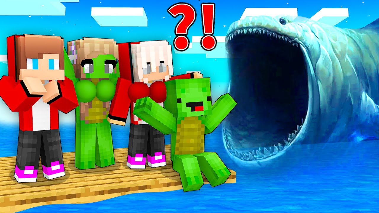 JJ and Mikey Family VS The BLOOP MONSTER - Survival Battle - Maizen Minecraft Animation - YouTube