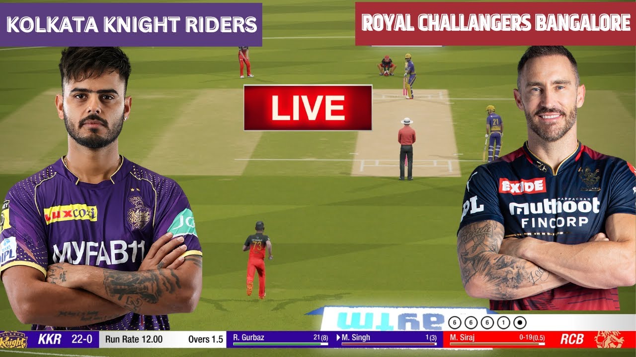 LIVE CRICKET MATCH TODAY l RCB VS KKR 9TH T20 l TATA IPL 2023 l ...