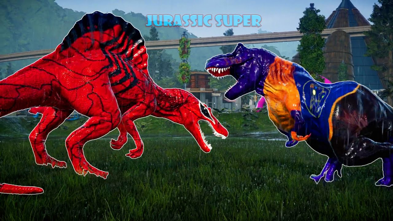 Dinosaurs Collection in the Zoo: Epic Battle of Spinosaurus vs T-Rex ...