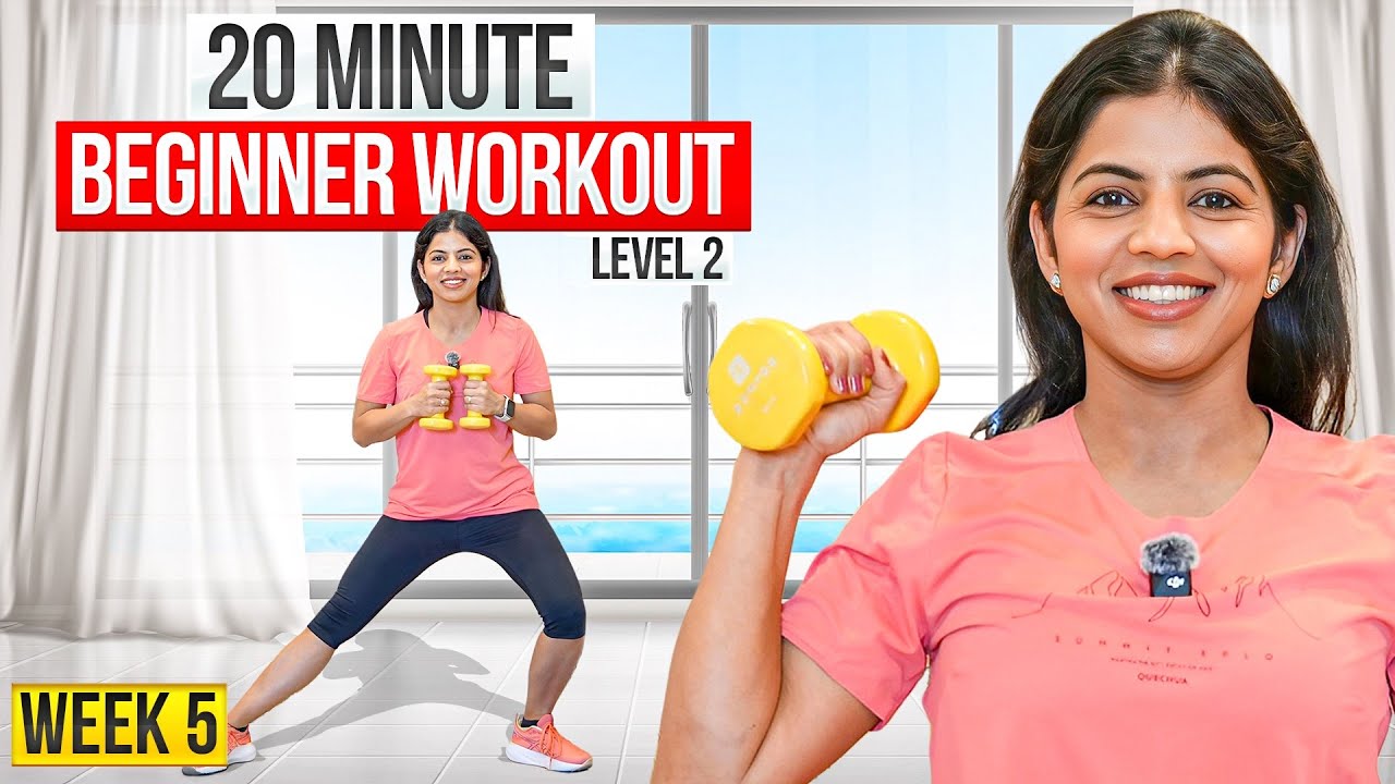 20-Min Full Body Strength Workout for Beginners | Level 2 | Guided Home Workout | Week 5 - YouTube