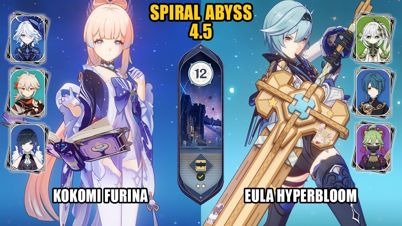 (F2P) Kokomi Furina Mono Hydro & Eula Hyperbloom | Spiral Abyss 4.5 - Floor 12 | Genshin Impact ...