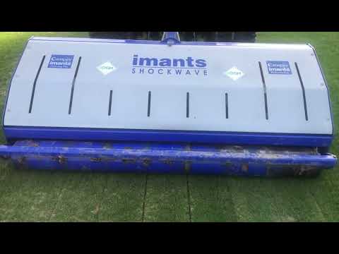 Imants Shockwave used on a cricket outfield. Attached to Kubota Tractor ...