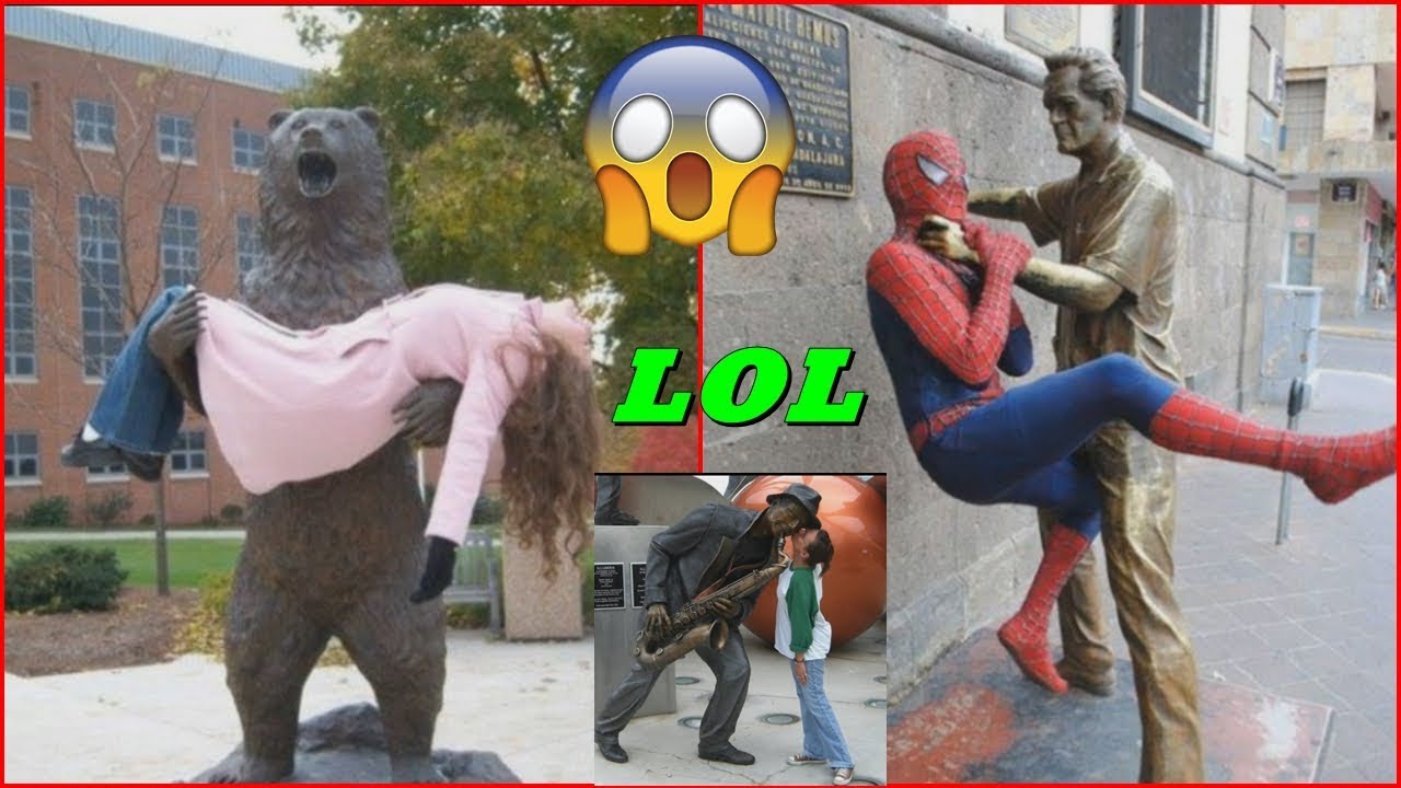 TOP 10 Most Inappropriate Poses With Statues - YouTube