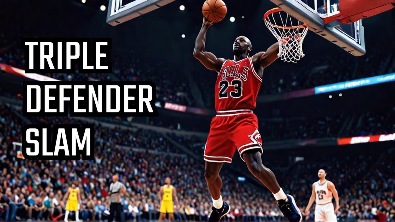 NBA 2K25 MJ dunks on three defenders #nba2k #gaming #michaeljordan ...