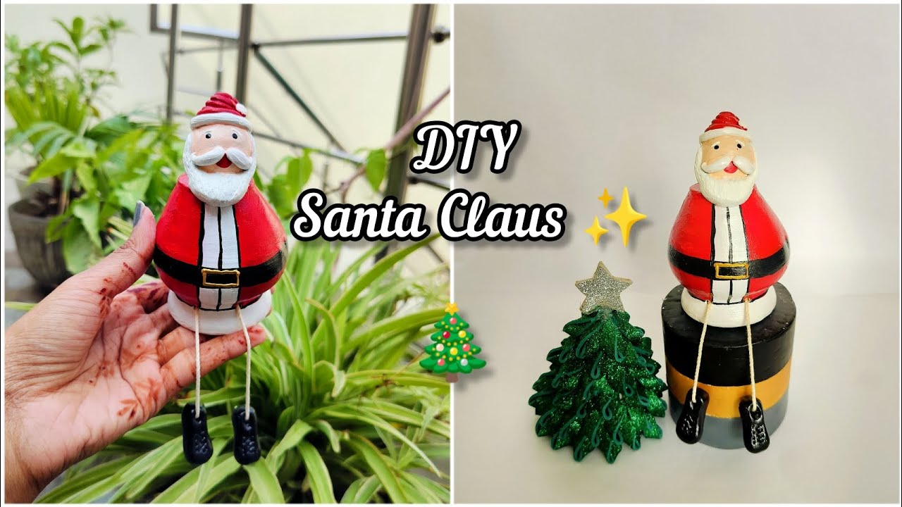 DIY Santa Claus using clay matki | How to make Santa Claus | DIY ...