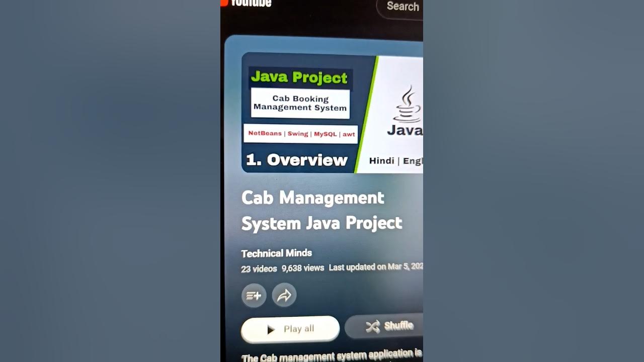 Cab Management System Java Project In Hindi Javaproject Software Mysql Javaprogramming Youtube