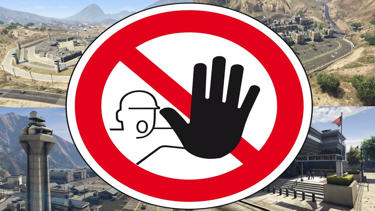 Grand Theft Auto V ALL restricted AREAS - YouTube
