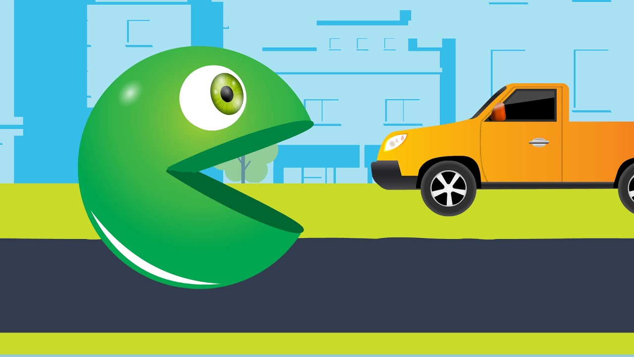pacman color cars pacman color - YouTube